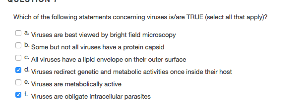 Solved Which of the following statements concerning viruses | Chegg.com