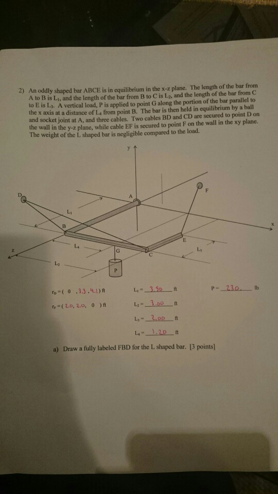 Solved a_ draw FBD b_ solve for the forces acting in all | Chegg.com