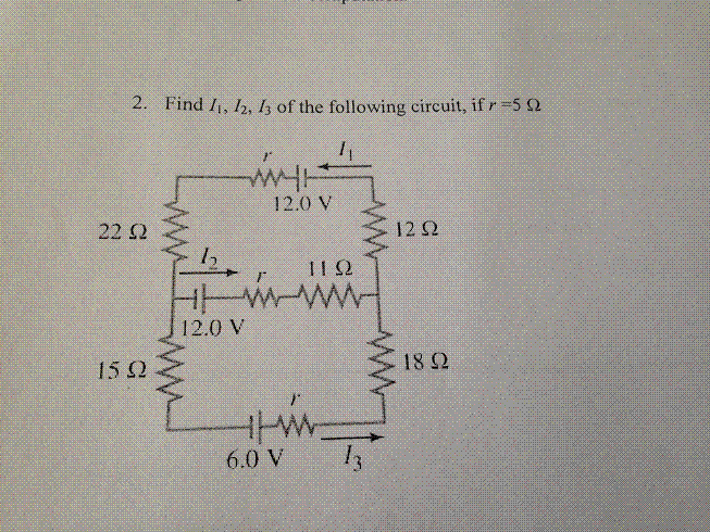Solved Find I1, I2, I3 of the following circuit, if r 5 Ohm | Chegg.com