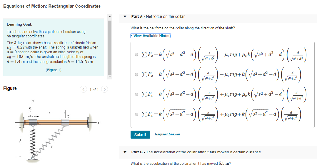 Solved Equations of Motion: Rectangular Coordinates Part A - | Chegg.com