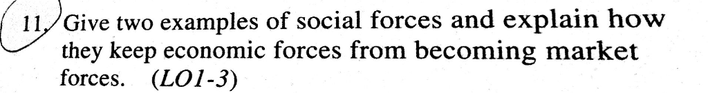 Solved 11, Give two examples of social forces and explain | Chegg.com