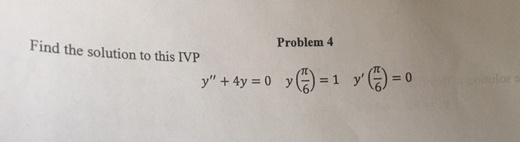 Solved Problem4 Find the solution to this IVP | Chegg.com