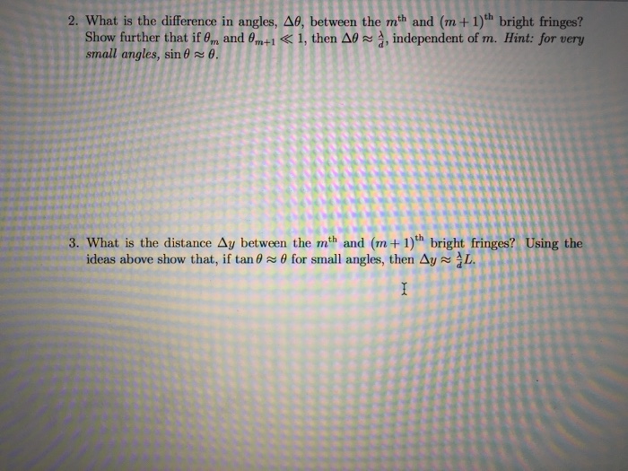 Solved What is the difference in angles, Delta theta, | Chegg.com