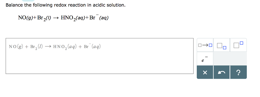Solved Balance the following redox reaction in acidic | Chegg.com