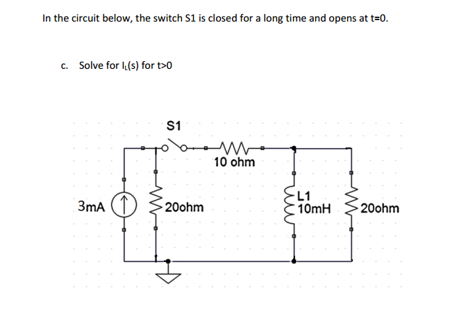 Solved In the circuit below, the switch S1 is closed for a | Chegg.com