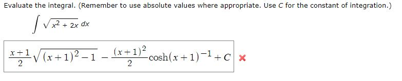 Solved Evaluate the integral. (Remember to use absolute | Chegg.com