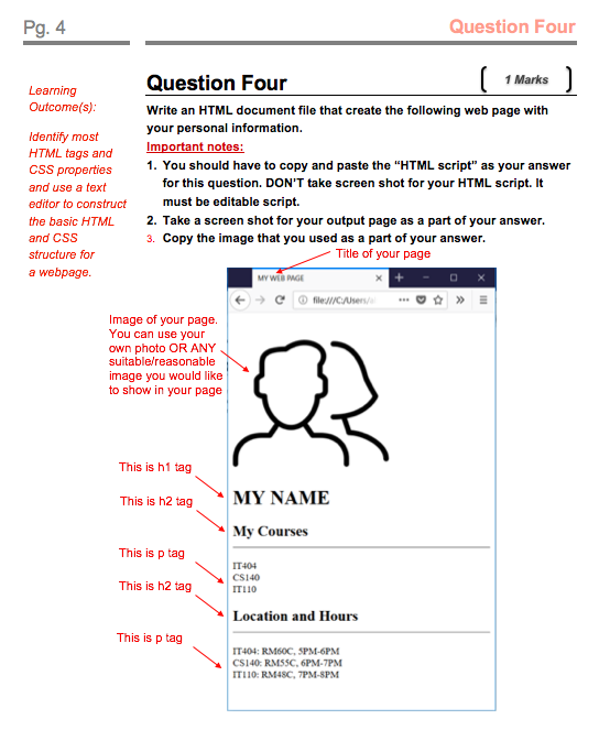 Solved Pg. 4 Question Four 1 Marks Question Four Learning | Chegg.com