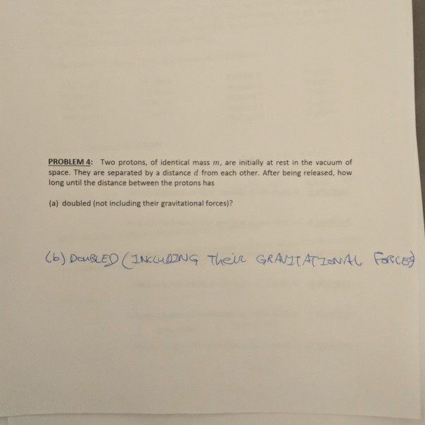 Solved PROBLEM 4: Two protons, of identical mass m, are | Chegg.com