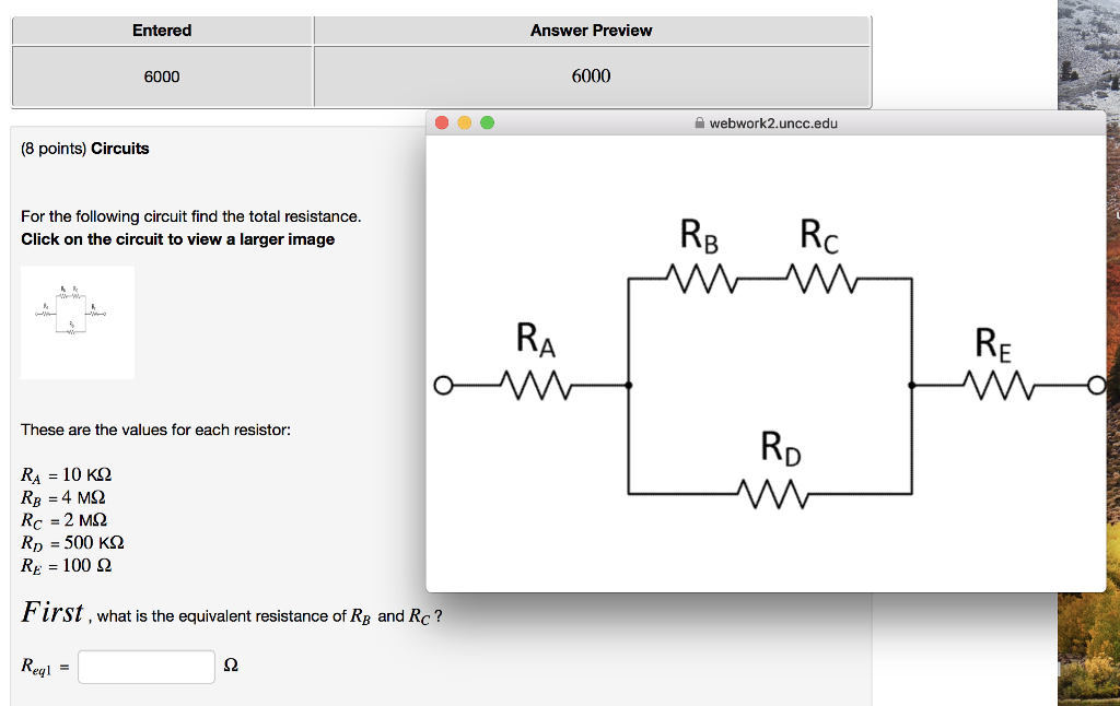 Solved Entered Answer Preview 6000 6000 webwork2.uncc.edu (8 | Chegg.com