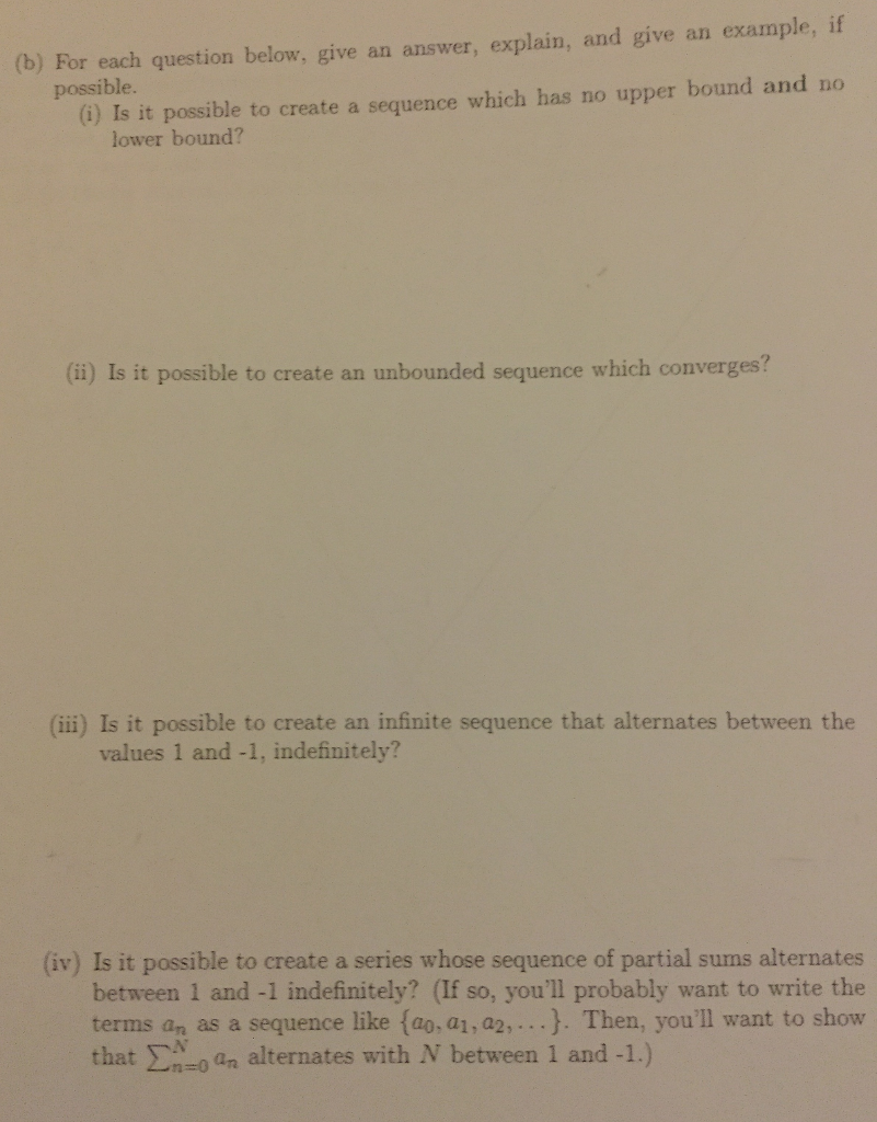 Solved (b) For each question below, give an answer, explain, | Chegg.com