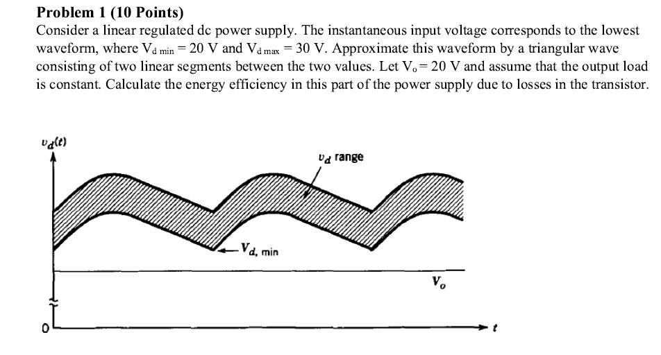 Solved Problem 1 (10 Points) Consider a linear regulated dc | Chegg.com