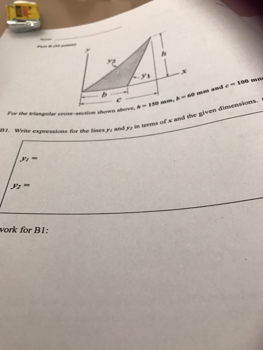 Solved For the triangular cross-section shown above, h = | Chegg.com