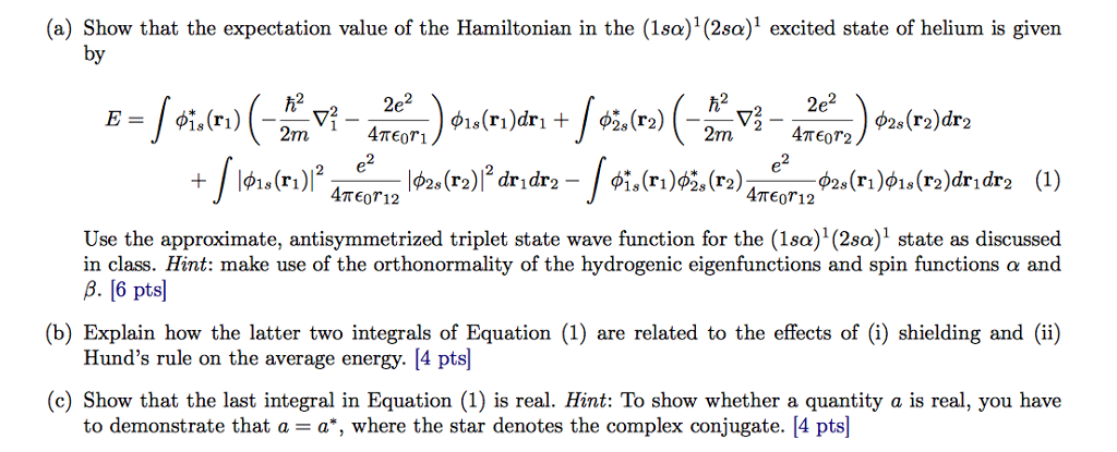 Show That The Expectation Value Of The Hamiltonian In