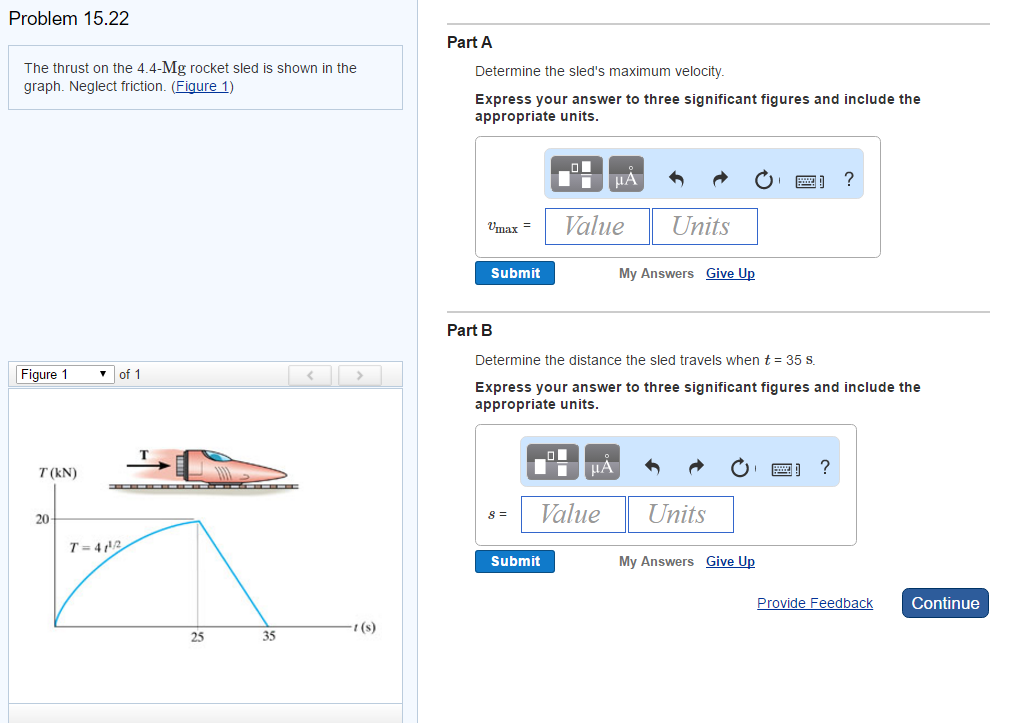Solved The thrust on the 4.4-Mg rocket sled is shown in the | Chegg.com