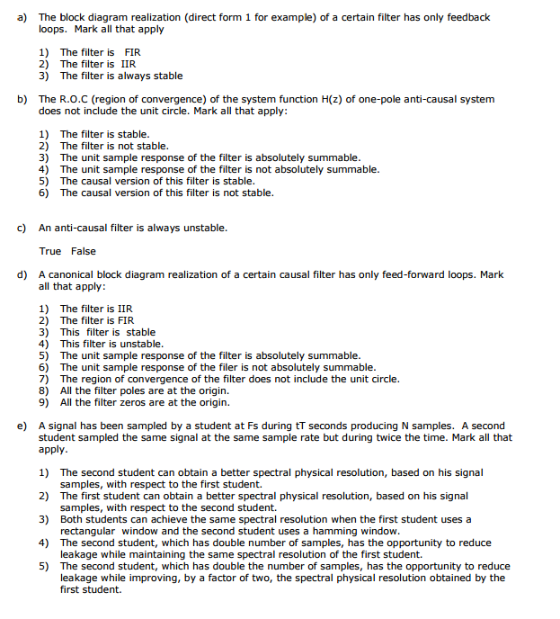 Solved The Block Diagram Realization Direct Form 1 For