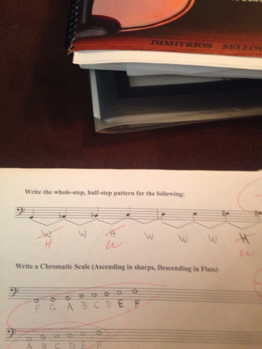 Write the whole-step, half-step pattern for the | Chegg.com