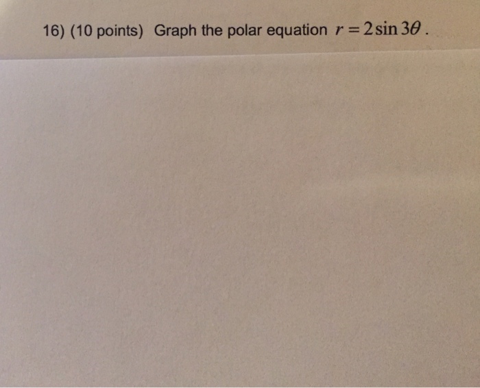 Solved Graph the polar equation r = 2 sin 3theta. | Chegg.com