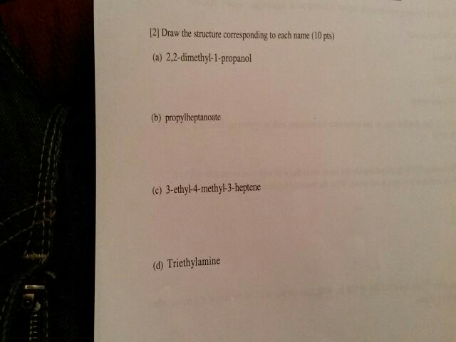 Solved Draw the structure corresponding to each name | Chegg.com