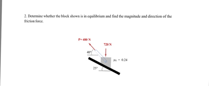 Solved Determine whether the block shown is in equilibrium | Chegg.com