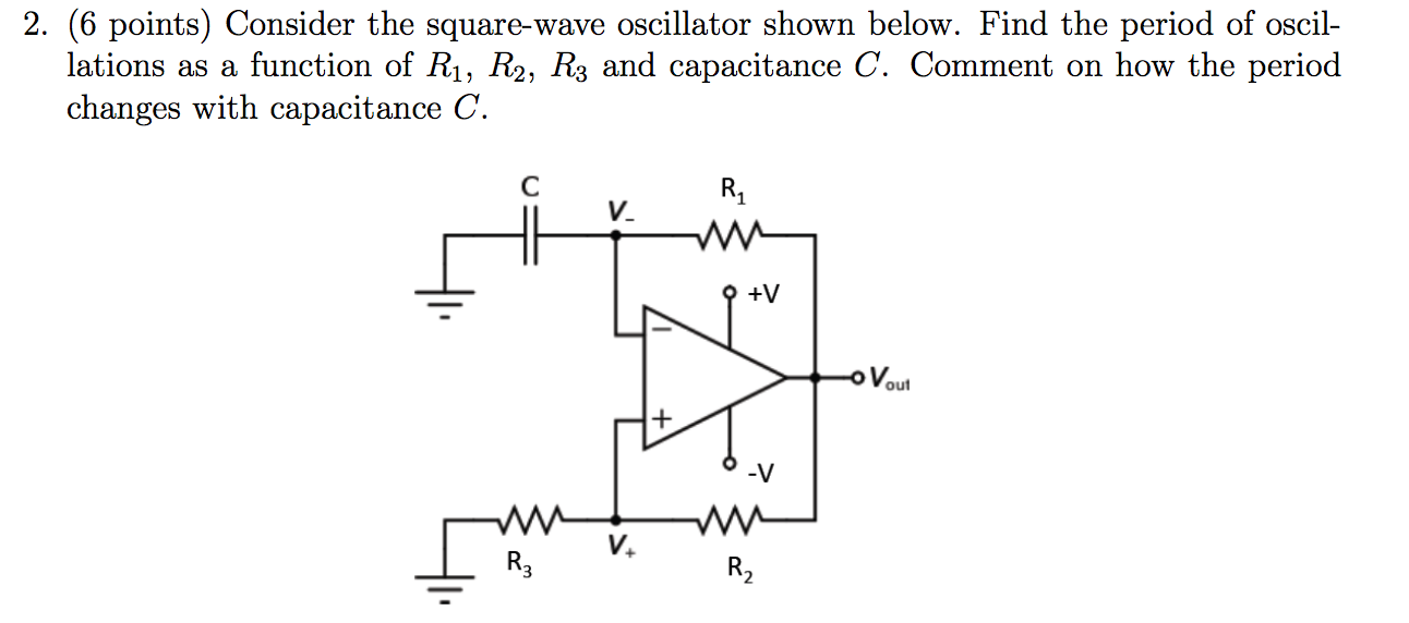 Solved Consider the square-wave oscillator shown below. Find | Chegg.com