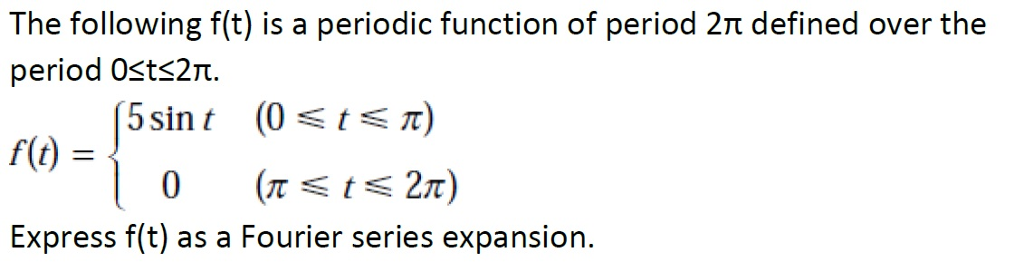 Solved The following f(t) is a periodic function of period | Chegg.com