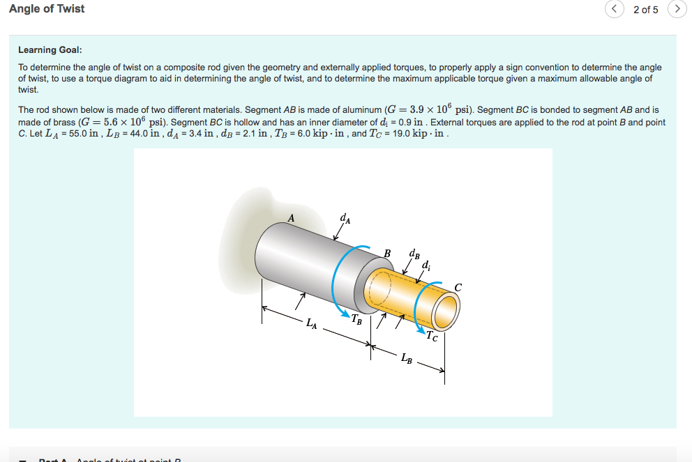 Solved Angle of Twist 2015 〉 Learning Goal: To determine the | Chegg.com