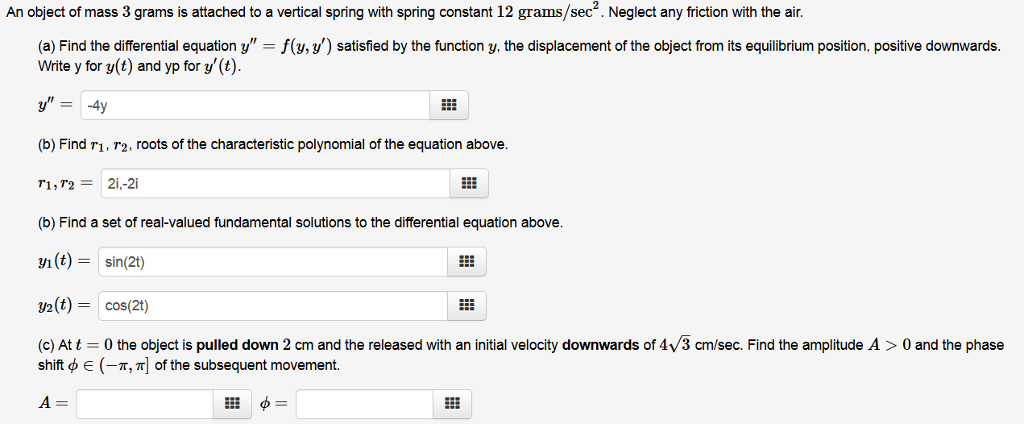 Solved An object of mass 3 grams is attached to a vertical | Chegg.com