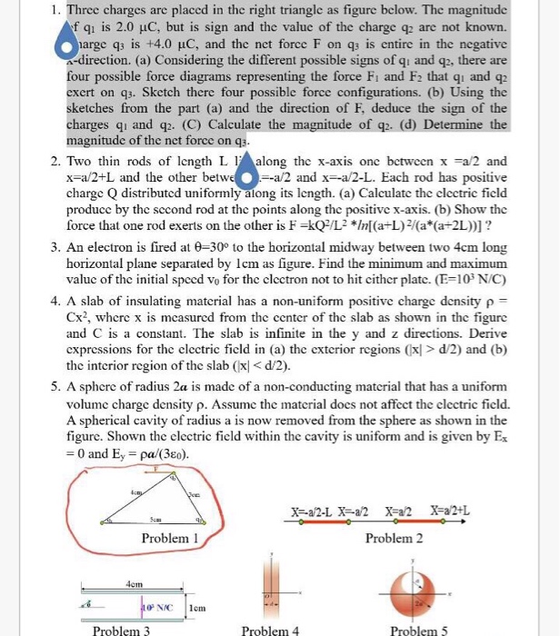Solved Three charges are placed in the right triangle as | Chegg.com