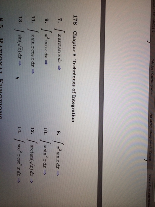 Solved Chapter 8 Techniques of integration | Chegg.com