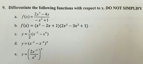 Solved Differentiate the following functions with respect to | Chegg.com