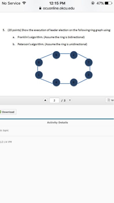 Solved Show The Execution Of Leader Election On The