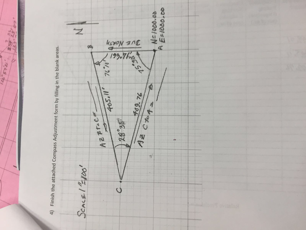 Solved finish the attached compass adjustment form by | Chegg.com