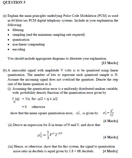 Solved QUESTION 5 (a) Explain the main principles underlying | Chegg.com