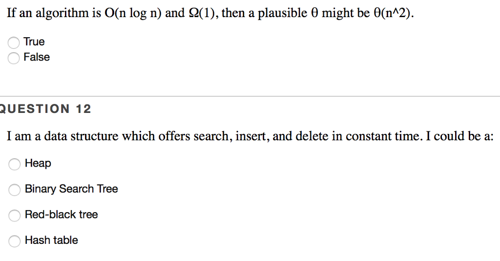 Solved If an algorithm is O(n log n) and ohm(1), then a | Chegg.com