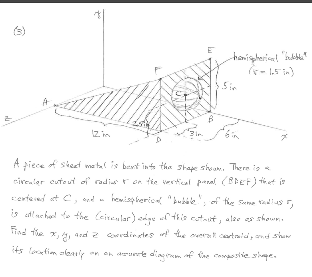 Solved The formula for the centroid of a hemispherical shell | Chegg.com