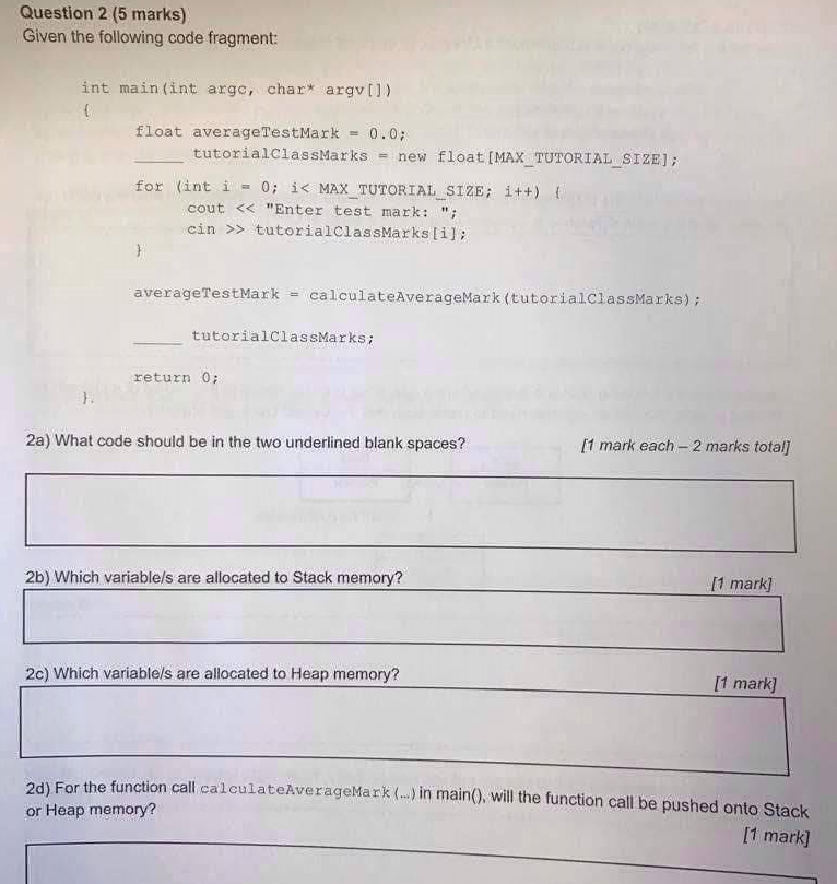 Solved Given The Following Code Fragment Int Main Int