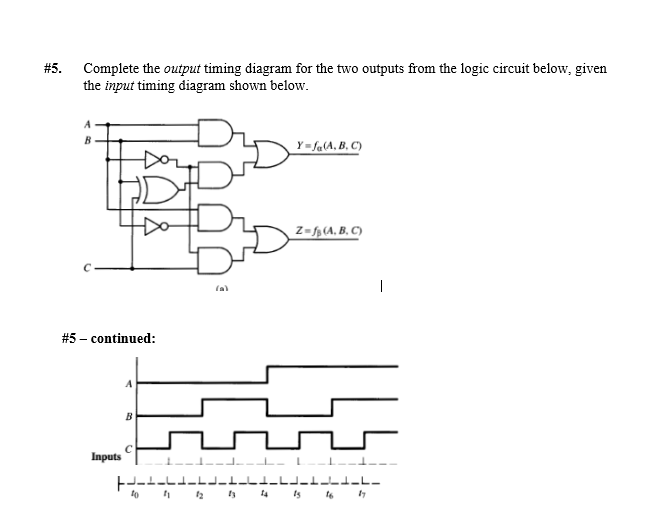 Solved #5. Complete the output timing diagram for the two | Chegg.com