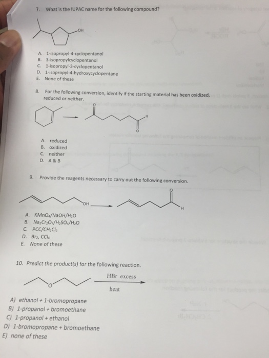 Solved What is the IUPAC name for the following compound? | Chegg.com