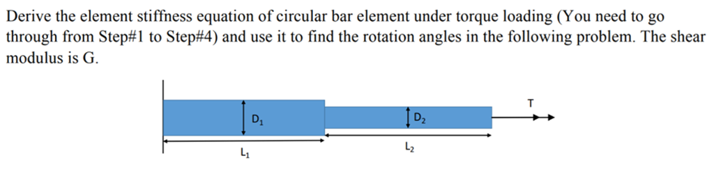Solved Derive the element stiffness equation of circular bar | Chegg.com