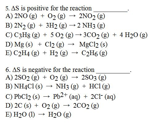 Solved Delta S is positive for the reaction Delta S is | Chegg.com