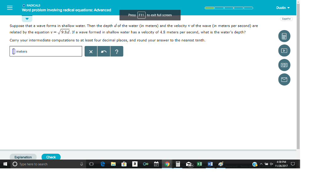 Solved _O RADICALS -word problem involving radical | Chegg.com