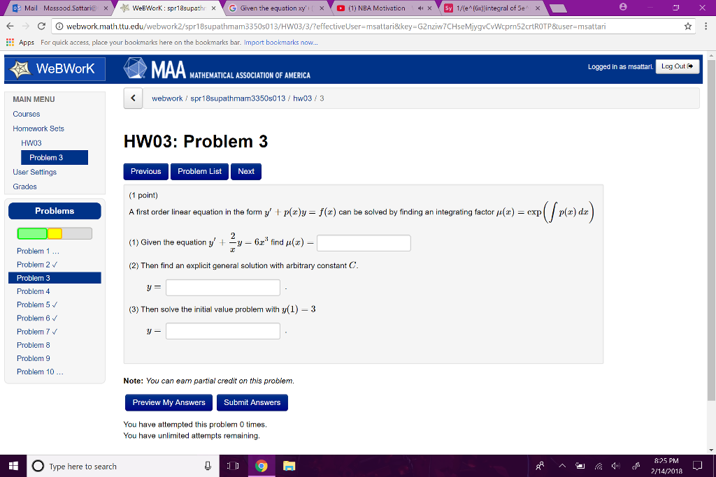 Solved Mail Masso od Sattar WeBWork : spr1 8supath ,G Given | Chegg.com