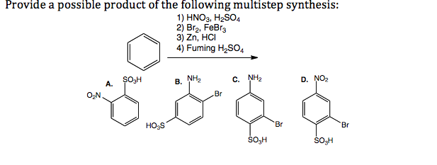 Solved Provide a possible product of the following multistep | Chegg.com