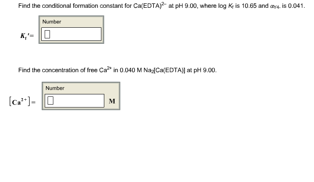 Solved Find the conditional formation constant for | Chegg.com