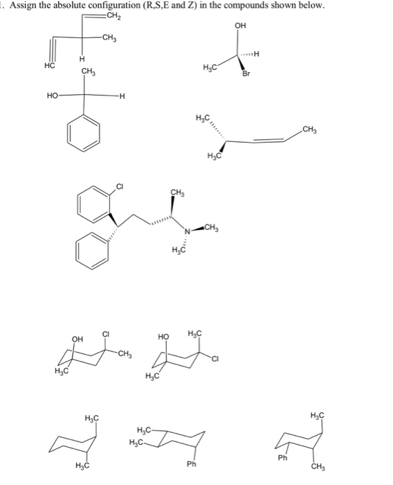 Solved Assign the absolute configuration (R,S,E and Z) in | Chegg.com
