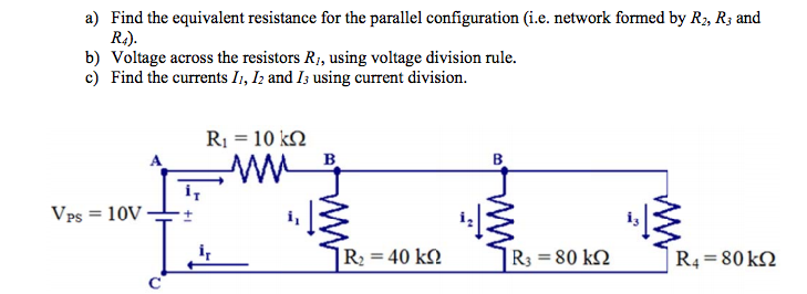 Solved a) Find the equivalent resistance for the parallel | Chegg.com
