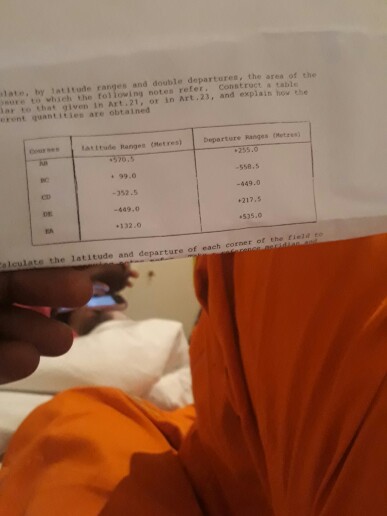 Solved late, by latitude ranges and double departures, the | Chegg.com