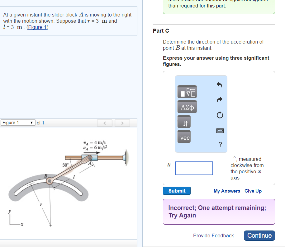 Solved At a given instant the slider block A is moving to | Chegg.com
