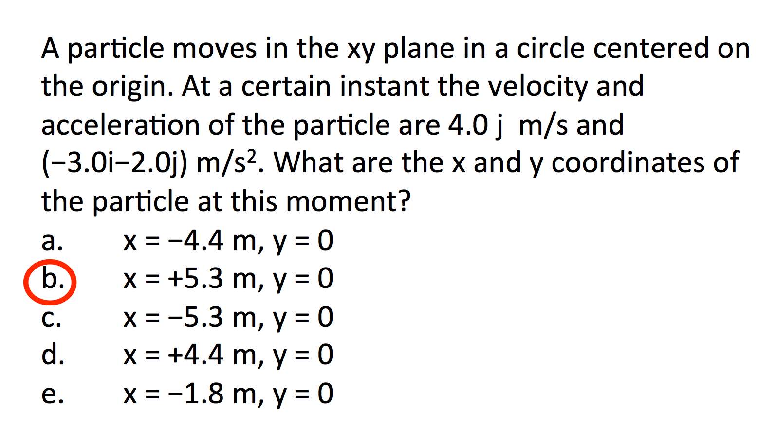 Solved A particle moves in the xy plane in a circle cantered | Chegg.com