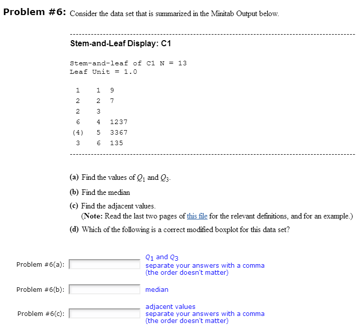 Solved Problem 6 Consider The Data Set That Is Summarized 